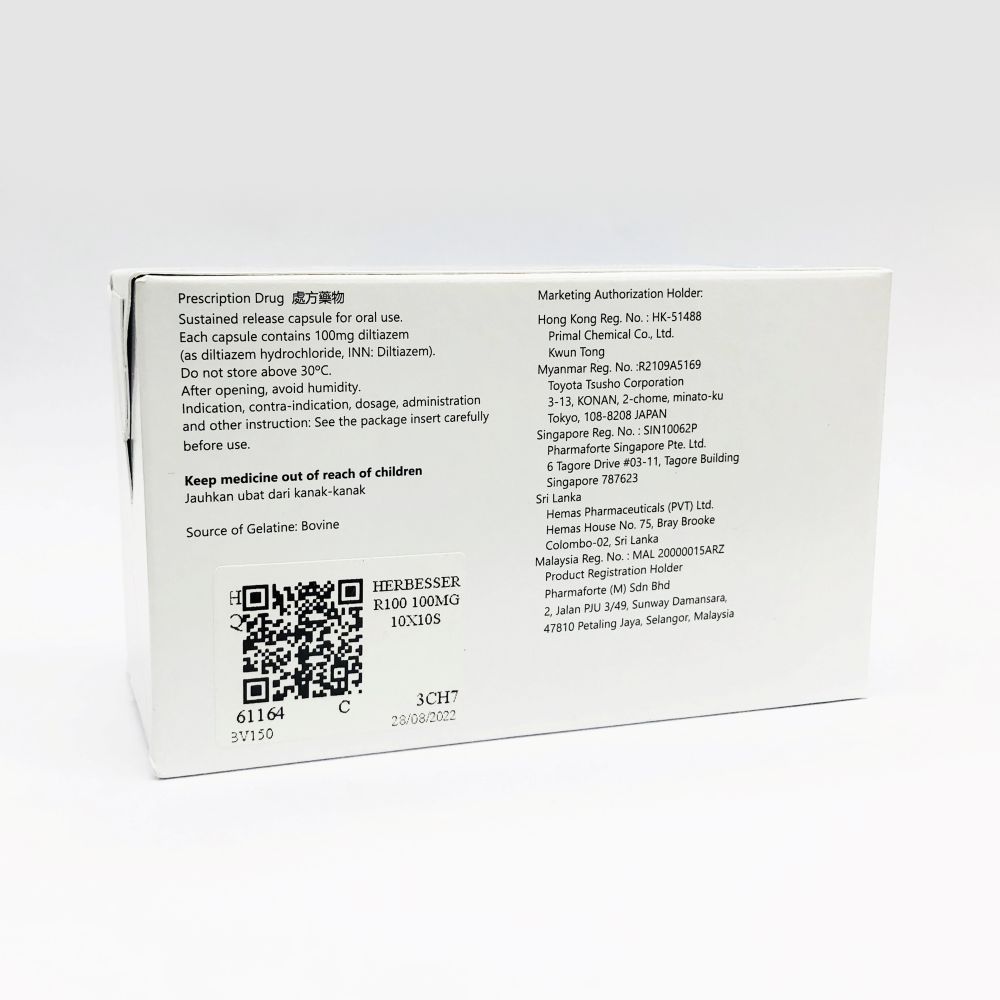 Herbesser R100 100mg 10x10s - Alpro Pharmacy